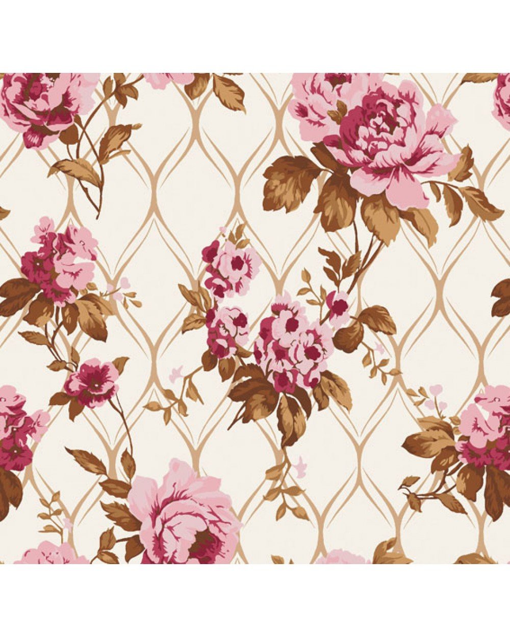 Tecido Estampado Floral Rosa Imperial cor - 03 (Rose) - Tecidos Caldeira