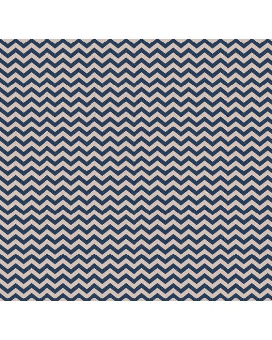 Tecido Estampado Mini Chevron cor - 09 (Cru com Marinho) - Tecidos Caldeira