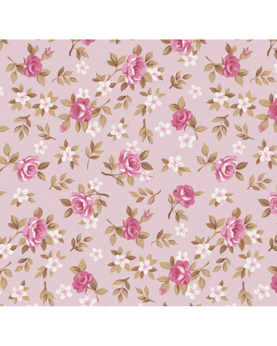 Tecido Estampado Floral Lúcia cor - 18 (Rosa) - Tecidos Caldeira